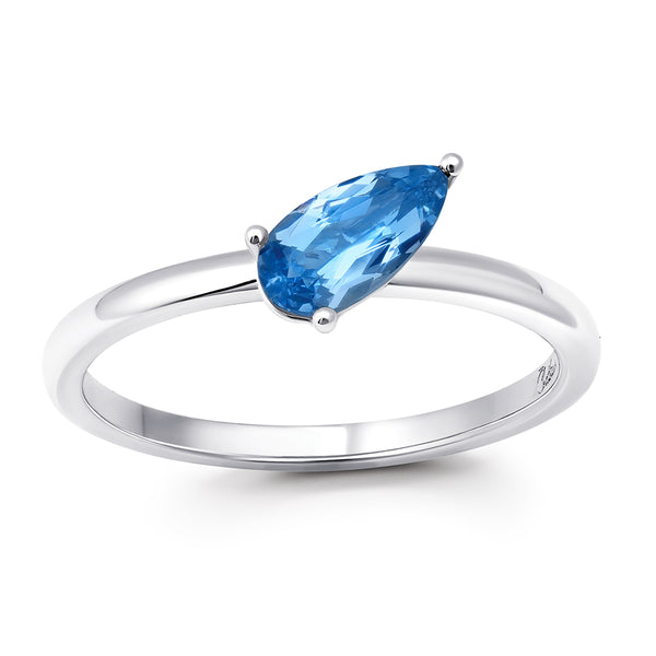 Aqua Blue Spinel Stackable Solitaire Ring Chatham Inc